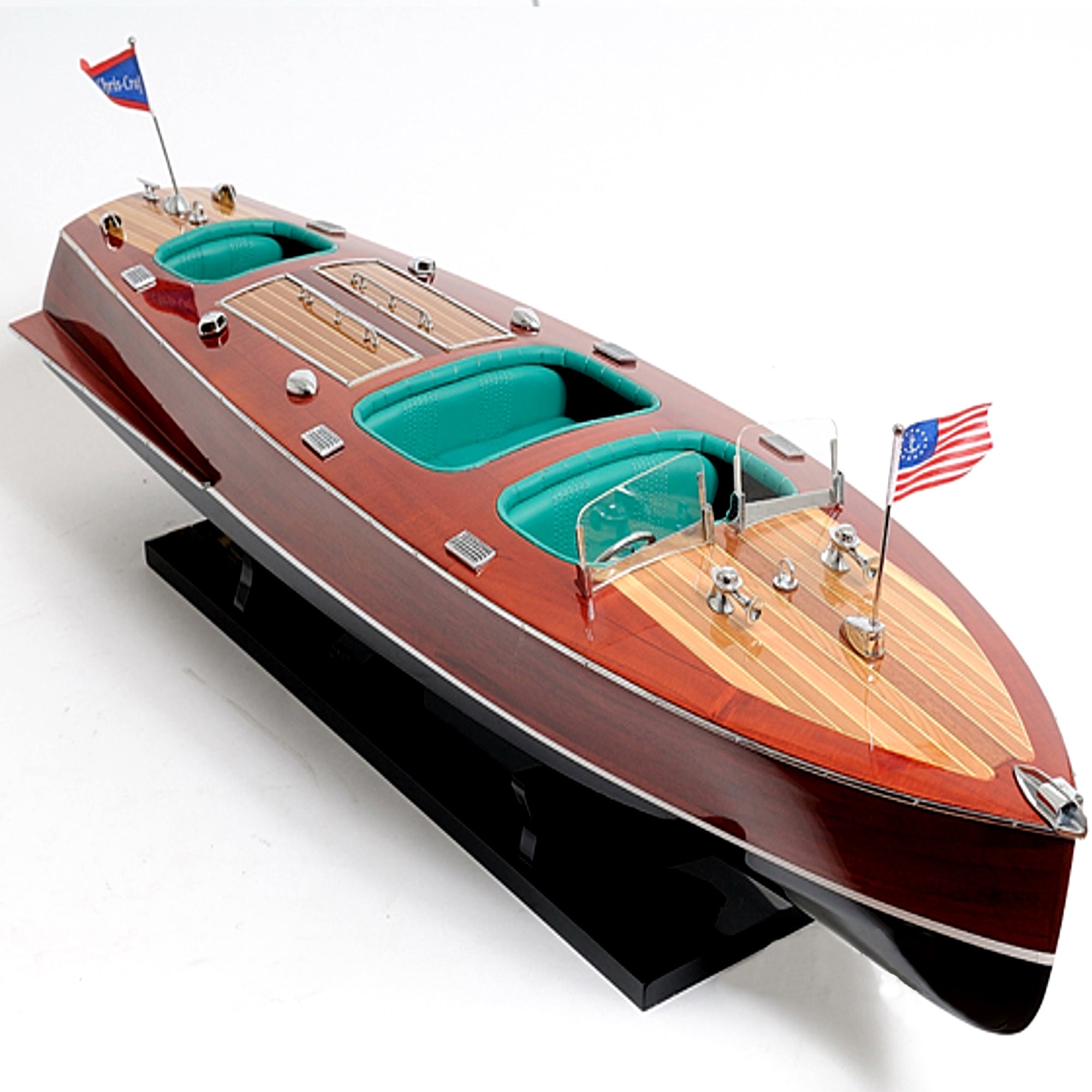 Own a Masterpiece: Handcrafted Chris Craft Triple Cockpit Speedboat!