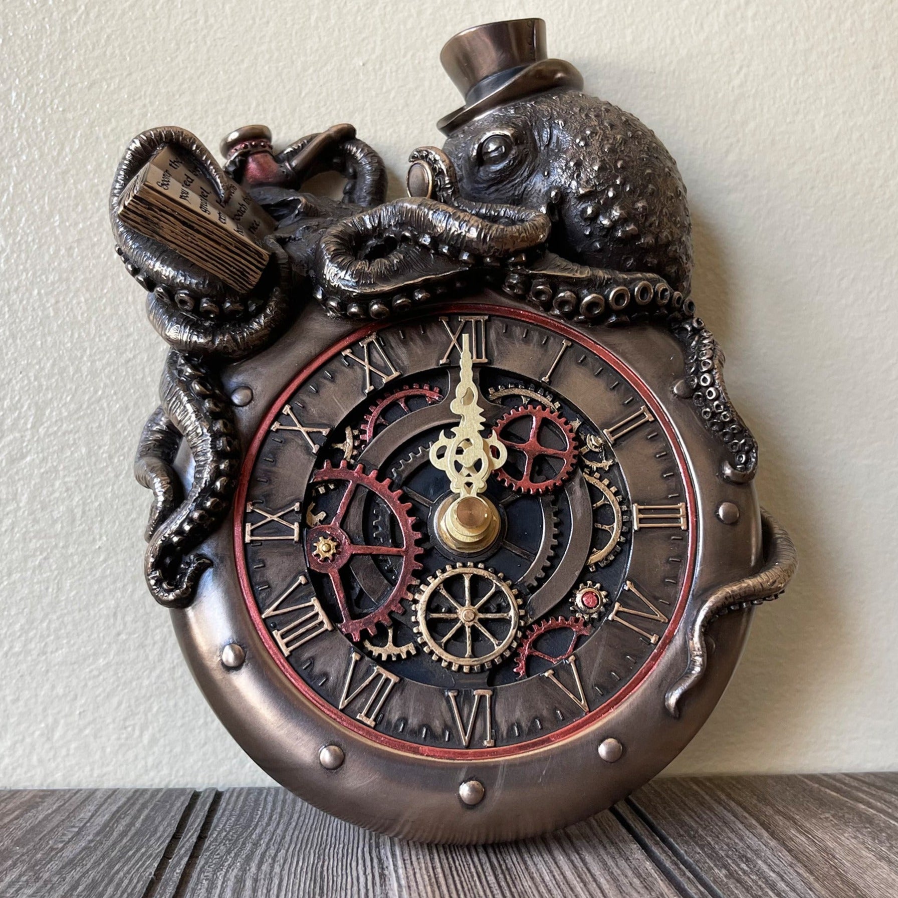 Handmade Steampunk Octopus Wall Clock | SHOPTELI