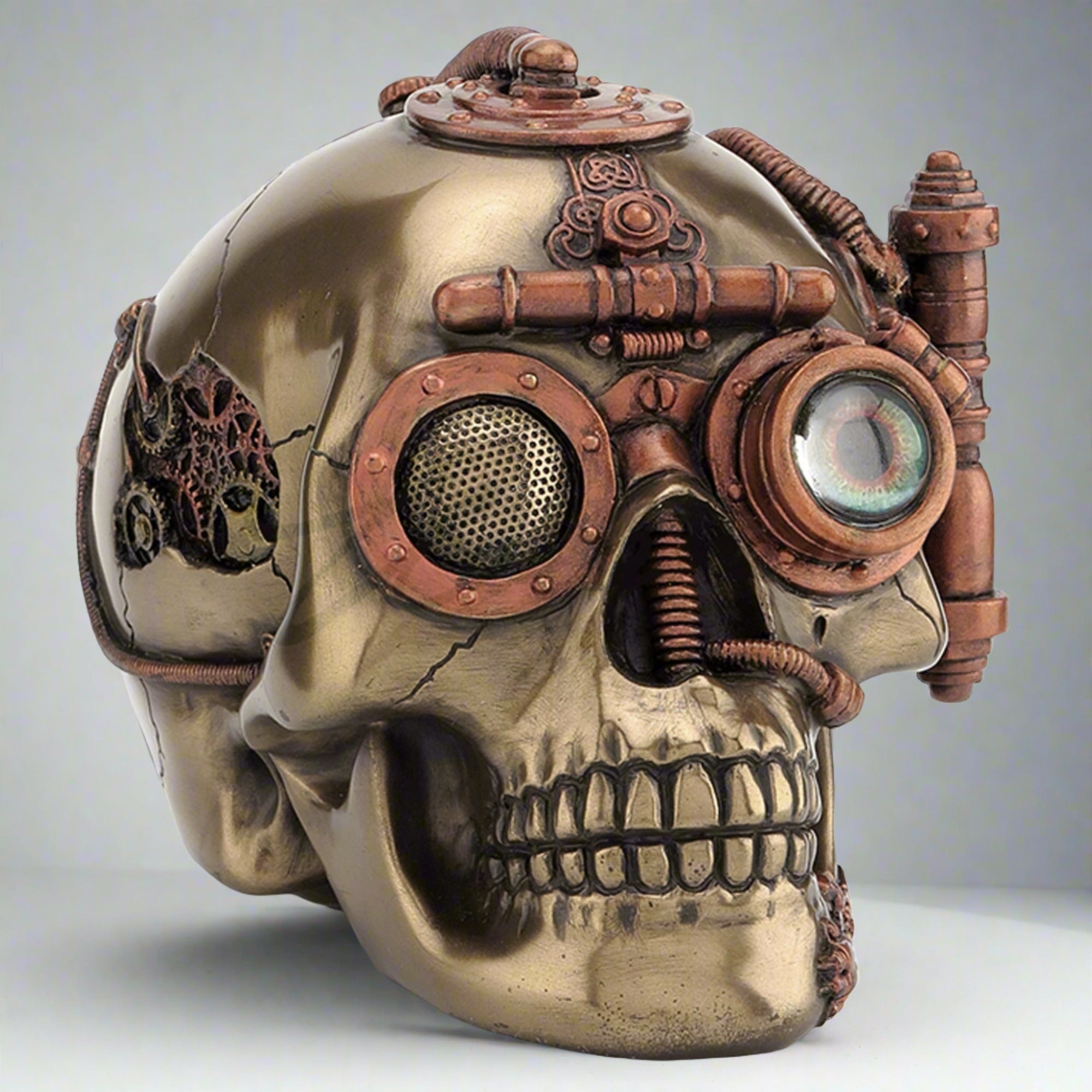Steampunk Skull With Trinket Box Bronze | SHOPTELI