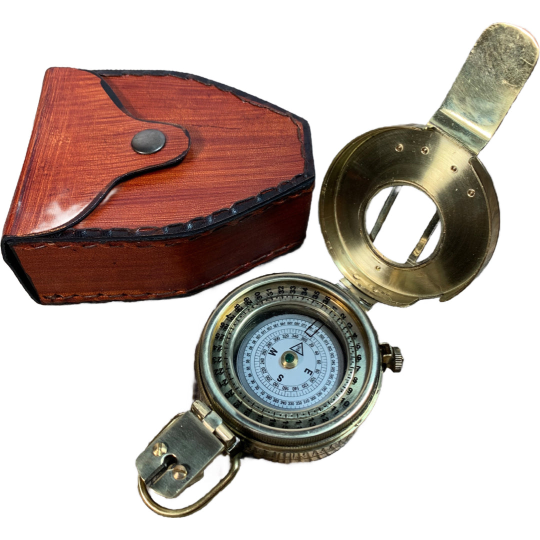 Vintage Polished WWII Military Pocket Compass | SHOPTELI