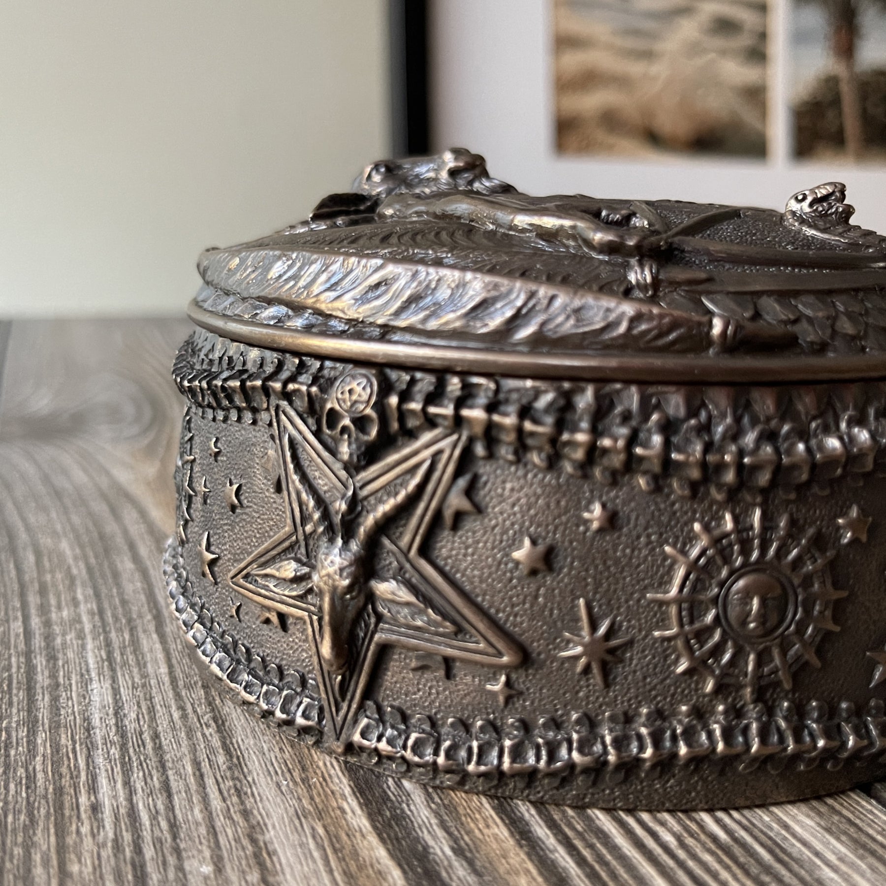 Handmade Wiccan Pentagram Baphomet Trinket Box | SHOPTELI
